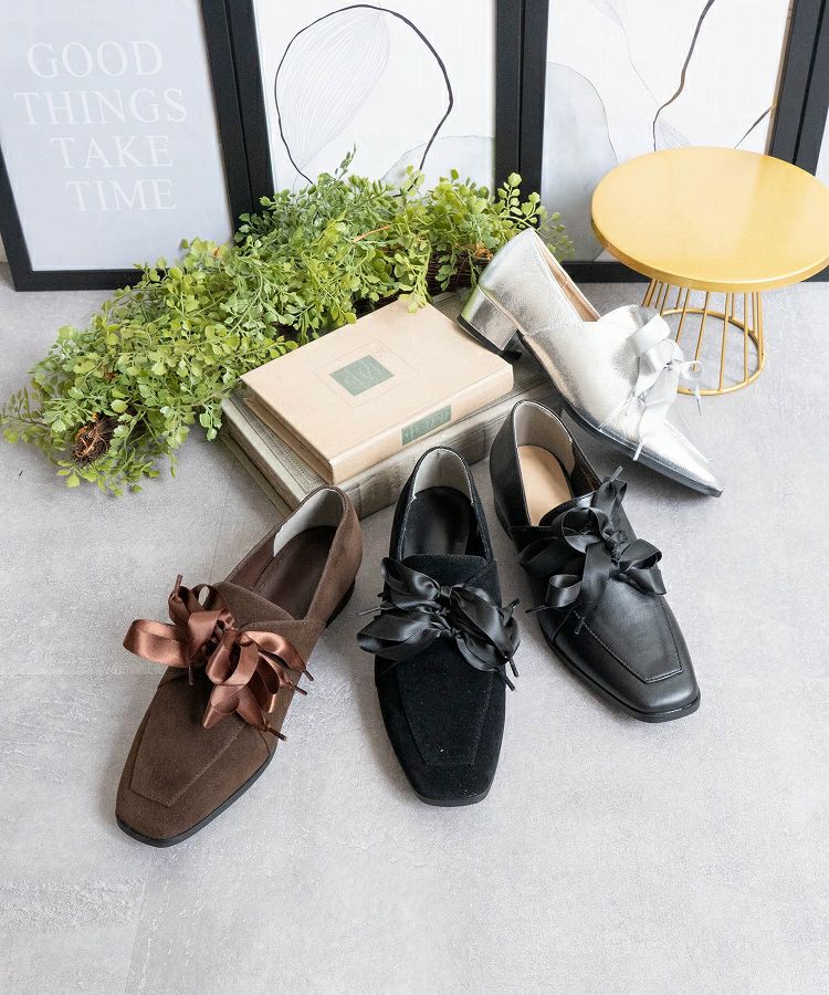 スクエアサテンリボンシューズ/レディース/fabby fabby(ファビーファビー)/13194 | FABBY FABBY. 公式ショップサイト