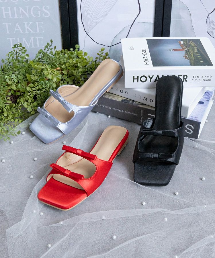 Wリボンスクエアフラットサンダル/レディース/fabby fabby(ファビーファビー)/2135001 | FABBY FABBY. 公式ショップサイト